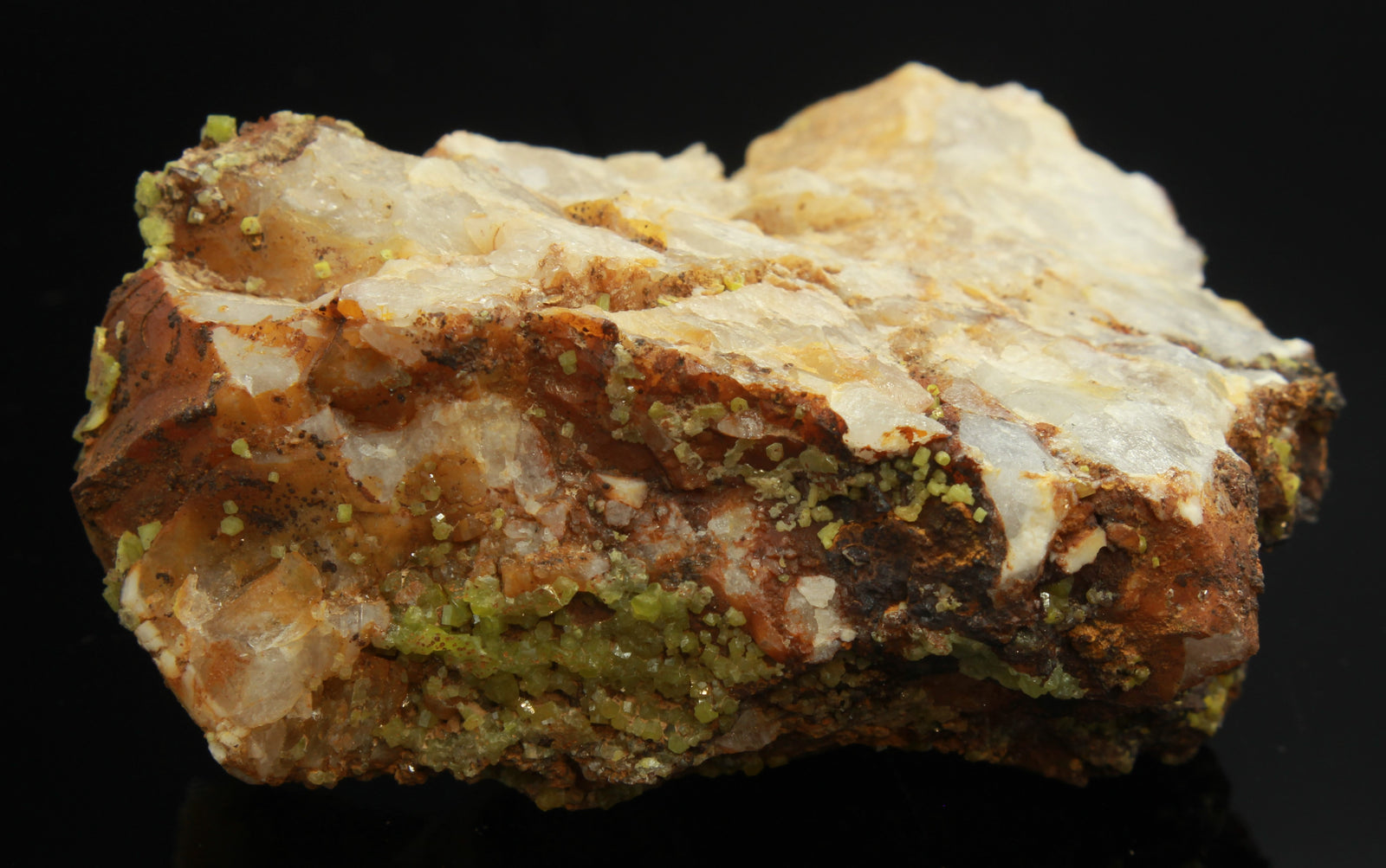 Pyromorphite on Quartz, Roughton Gill, England, Cabinet-Sized Specimen ...