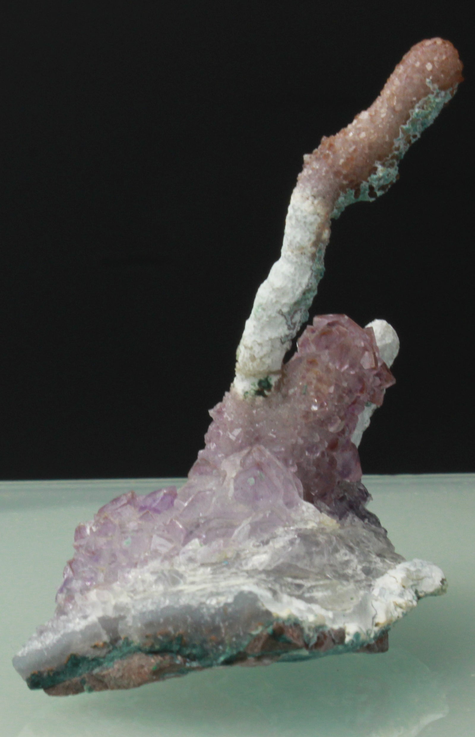 Amethyst on Chalcedony, Brazil, Miniature-Sized Specimen - Classic Mineral